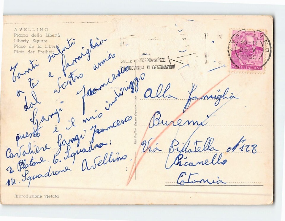 Postcard Liberty Square Avellino Italy | eBay
