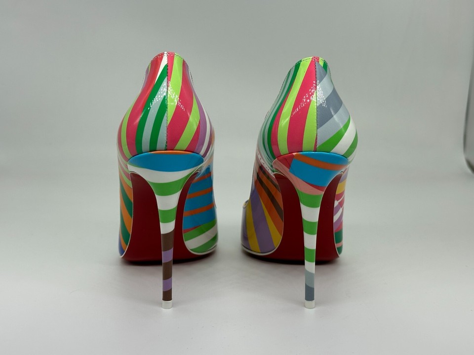 Christian Louboutin HOT CHICK 100 Scallop Heels Pumps Shoes Grand Bain ...