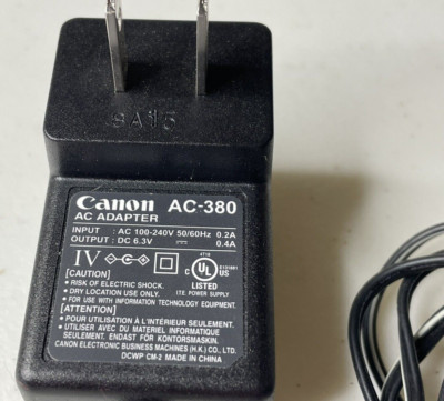 GENUINE CANON AC-380 AC 100-240V 6.3V Power AC ADAPTER for Palm Printer ...