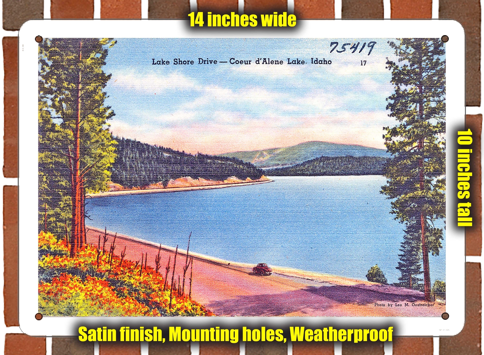 Metal Sign - Idaho Postcard - Lake Shore Drive- Coeur D'Alene Lake ...