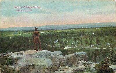 Postcard Gettysburg General Warren Statue Divided 1912 | eBay