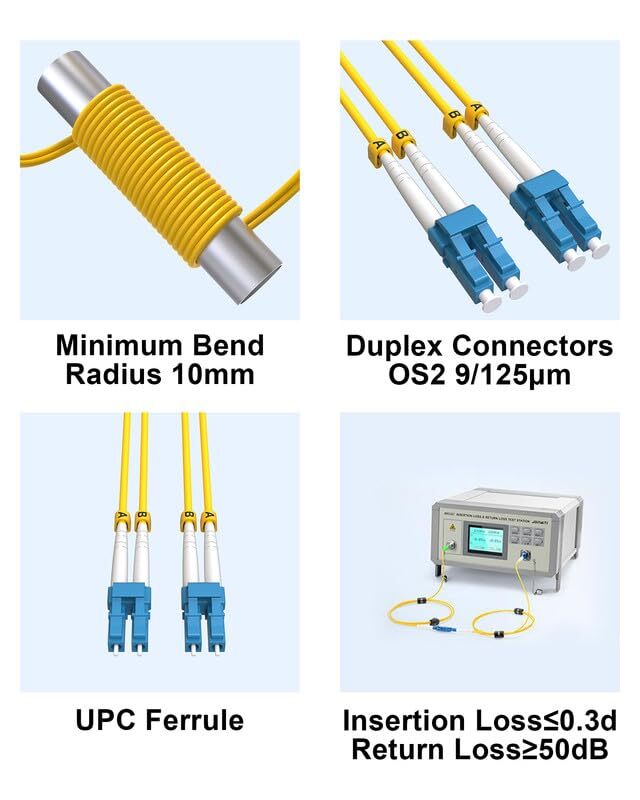 LC to LC Fiber Patch Cable Single Mode OS2 150FT Fiber Cable 1GB/10GB ...