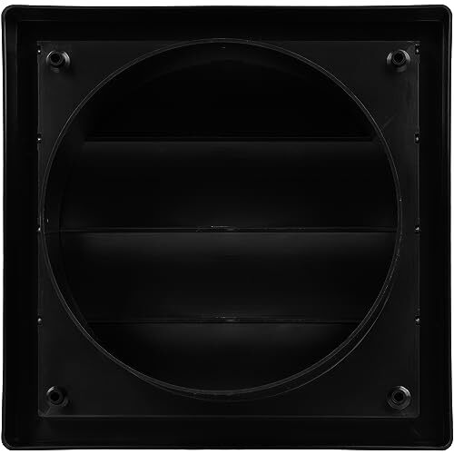 ø6" Inch Black Square Exhaust Vent Cover - Louvered Dryer Duct Vent ...