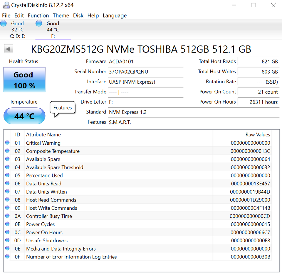 Double notch TOSHIBA KBG20ZMS512G 512GB M.2 2230 NVMe PCle Gen3x2 SSD ...