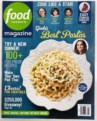 Food Network Magazine Best Pasta Recipes Cocktails March 2018 FREE ...