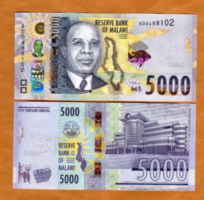 MALAWI: 5000 Kwacha Banknote , 2021, P-New, UNC New Denomination | eBay