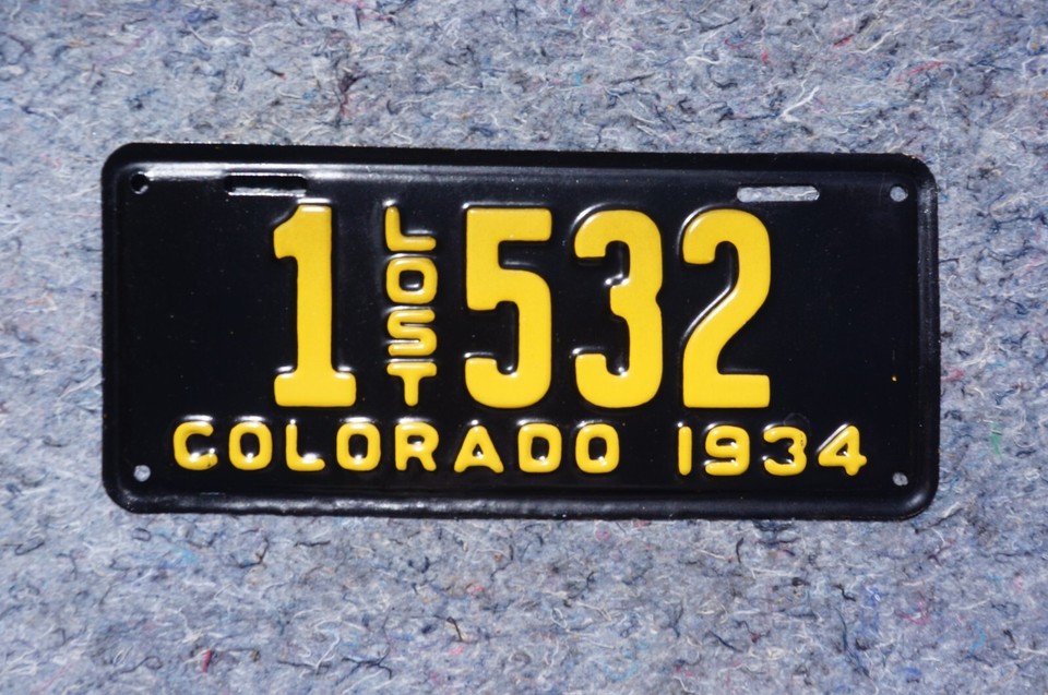 1934 Colorado LOST License Plate | eBay