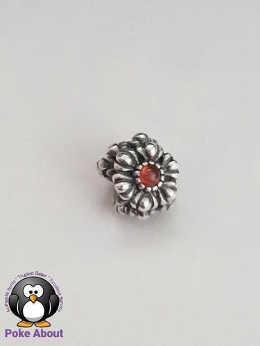PANDORA Silver Birthday Blooms January Red Garnet Birthstone Charm ...