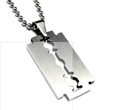 Men Favorite Stainless Steel Razor Blade Pendant Fashion Ball Chain ...