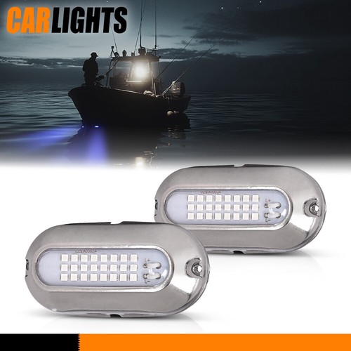 Light LED Pontoon Boat Docking Light Marine Boat Light Clear Lens Pair ...