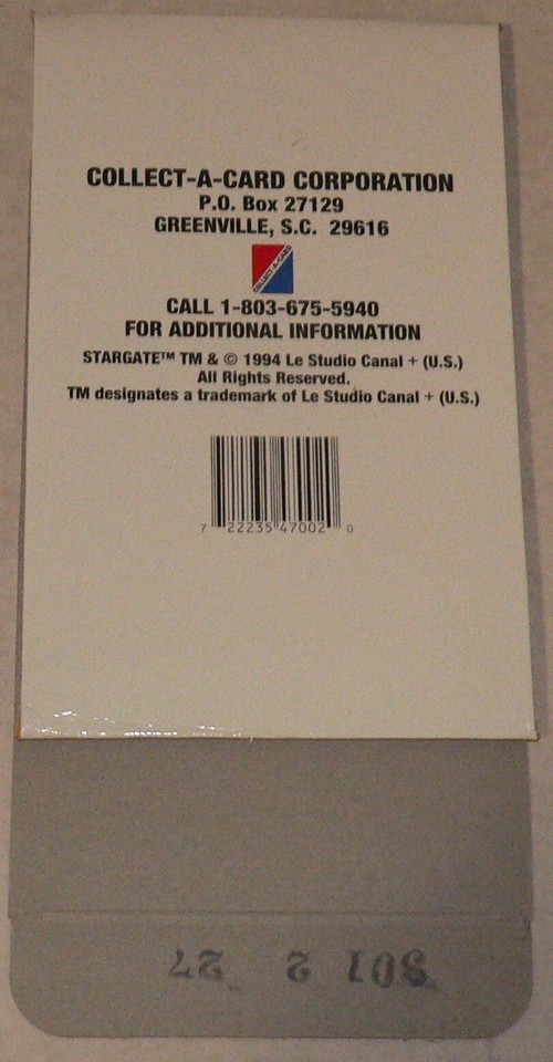 Stargate the Movie by Collect-A-Card in 1994. Empty card box. | eBay