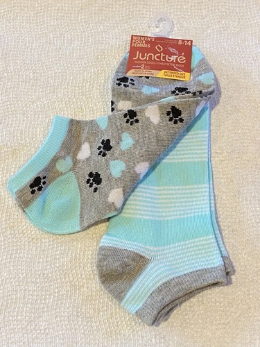JUNCTURE Women’s ANKLE SOCKS~Pack of 2~EXTENDED SIZE 8-14 Stretch Poly ...