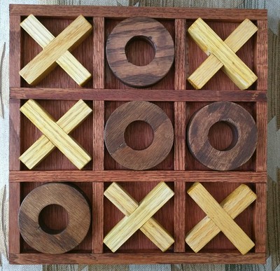 Handmade Wooden Tic-Tac-Toe Set Wood Tic Tac Toe Game - great gift! | eBay
