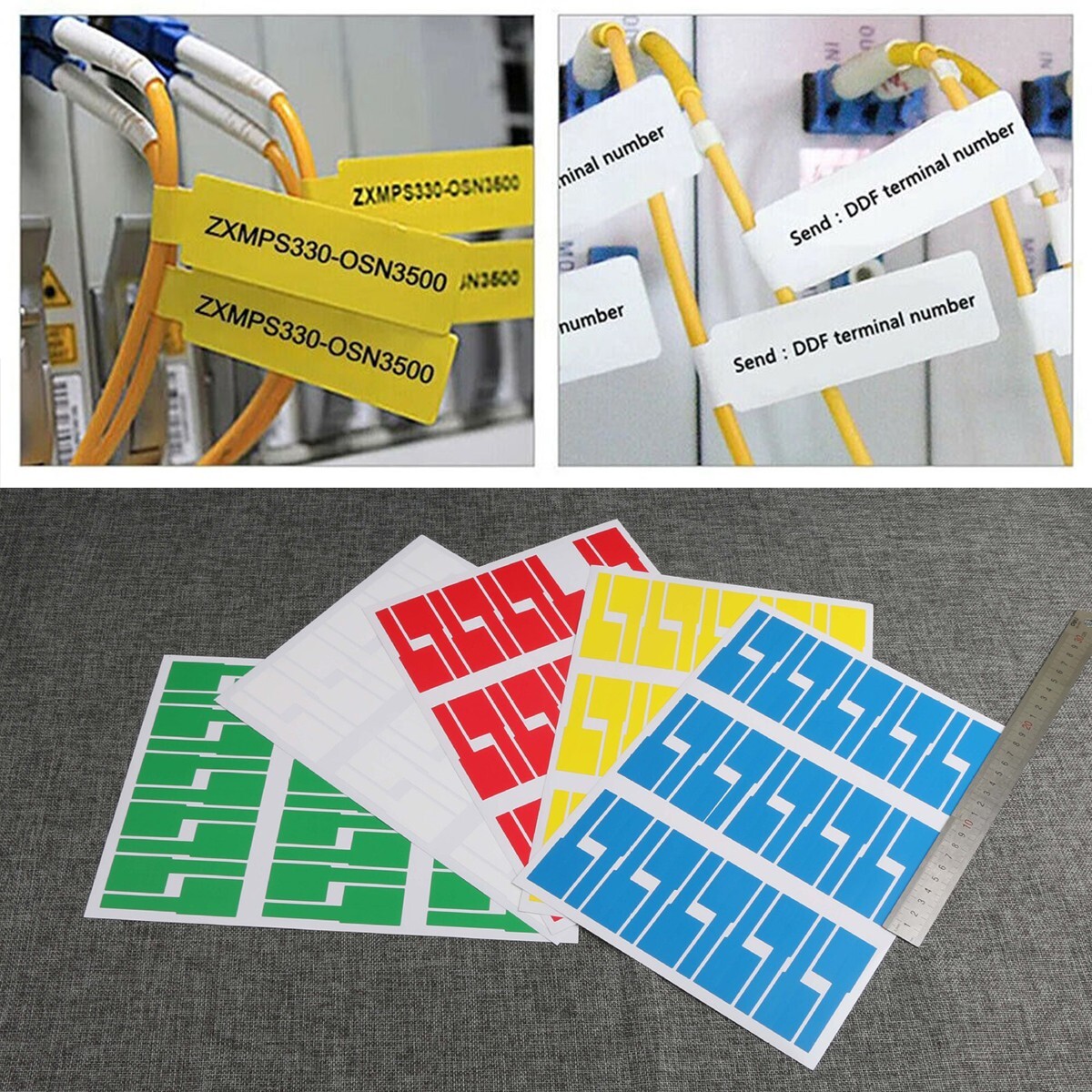 150 Cable Wire Labels Identification Markers Self-adhesive Tags ...