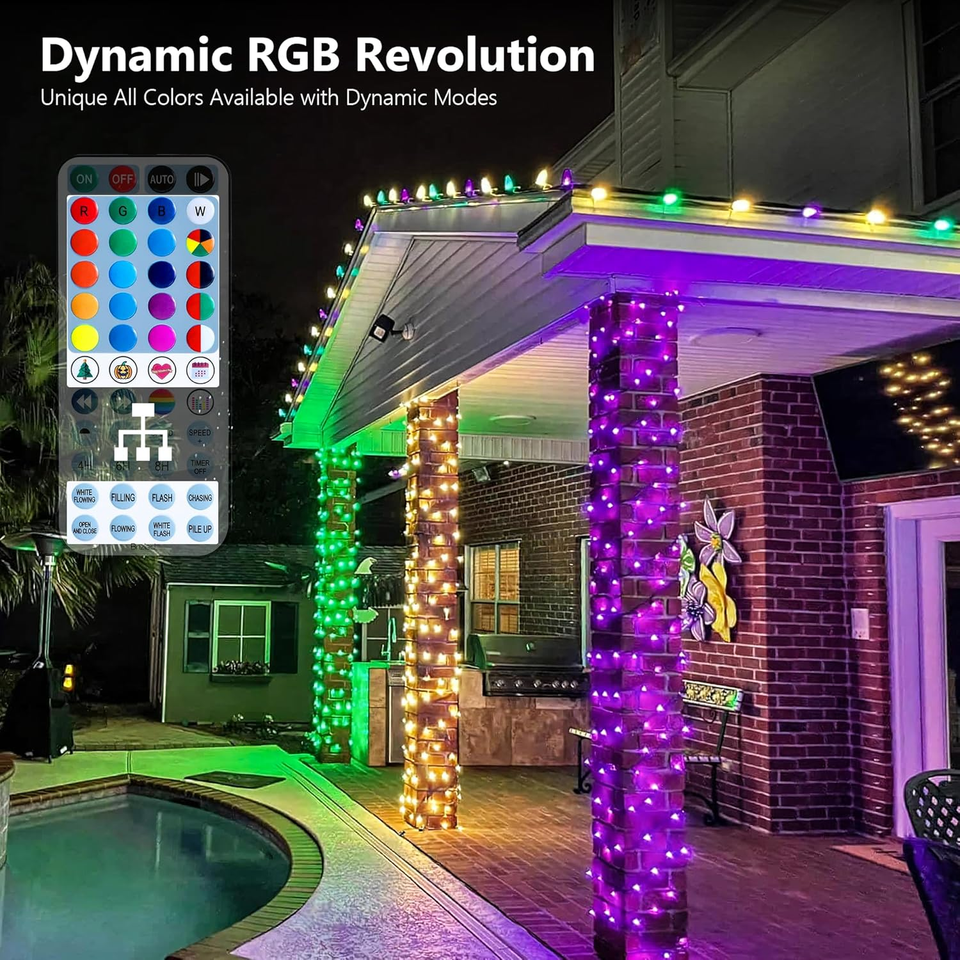 Color Changing Christmas Lights, 66Ft 200 LED RGB Halloween String ...