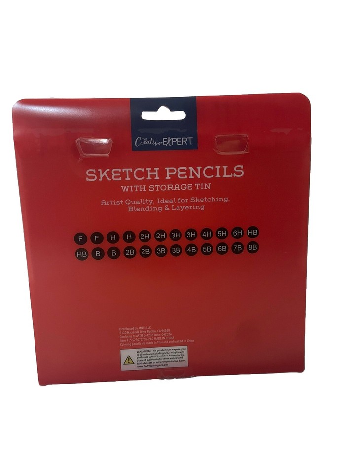 Creative Expert Sketch Pencil 24 Count With Storage Metal Tin Drawing ...