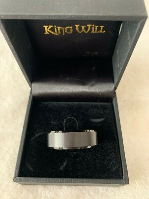 King Will Mens Carbide Ring Sz 11. Black Band Tungsten 6mm | eBay
