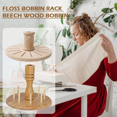 Bobbin Storage Rack Round Wooden Floss Bobbin Holder Beech Material ...