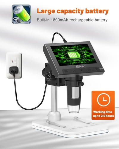 Elikliv EDM4 4.3" Coin Microscope, LCD Digital Microscope 1000x, Coin ...