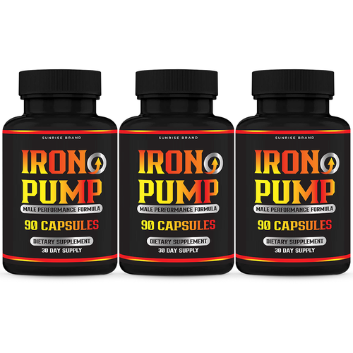 Iron Pump Male Capsules - Promote Blood Flow Muscle Function - 3 Pack ...