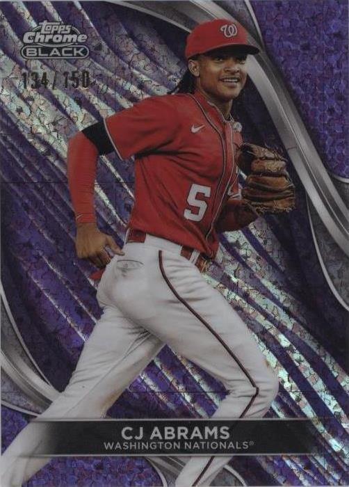 2024 Topps Chrome Black - C.J. Abrams #33 Purple Mini-Diamond Refractor ...