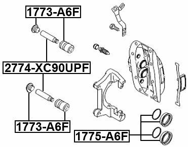 Front Brake Caliper Slide Pin Boot Kit Fits Audi 34116759165, 4E0698647 ...