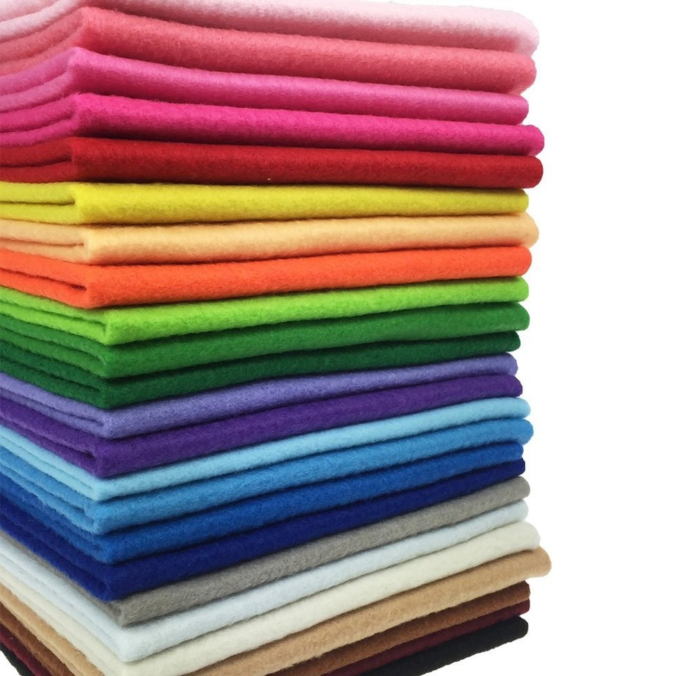 24pcs Thick 1.4mm Soft Felt Fabric Sheet Assorted Color Felt Pack DIY ...