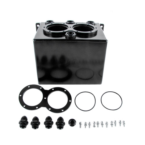 Aluminum 3L Fuel Surge Tank 4x AN-8 Kit Sideways-Black | eBay