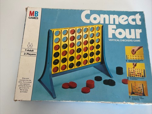 Vintage 1974 Milton Bradley Connect Four Vertical Checkers Game | eBay ...