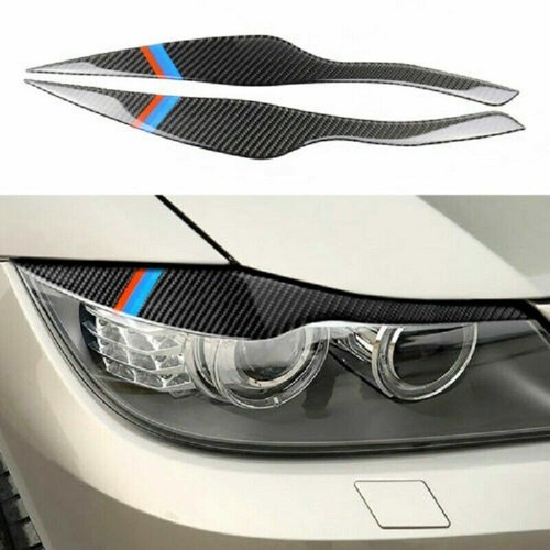 Carbon Fiber Car Eye Lid Eyebrow Cover Trim for BMW 3 Serie E90 318 ...