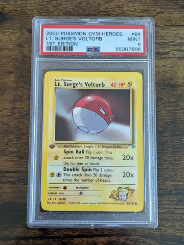 Lt. Surge's Voltorb 1st Edition Pokémon Card (Gym Heroes 84/132) MINT ...