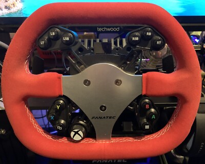 Fanatec ClubSport Wheel Rim Flat 2 in red synthetic suede and polished ...