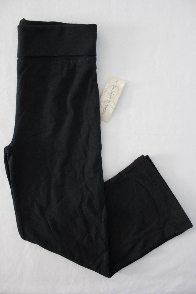 NEW Girls Stretch Pants Size Small 6 - 6X Black Fold Over Waist Casual ...