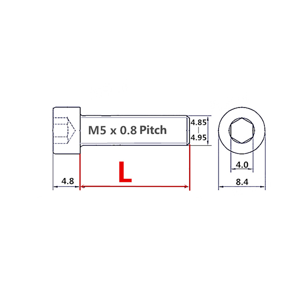 M5 Aluminum Alloy Allen Bolts Socket Cap Head Screws Hex Head DIY ...