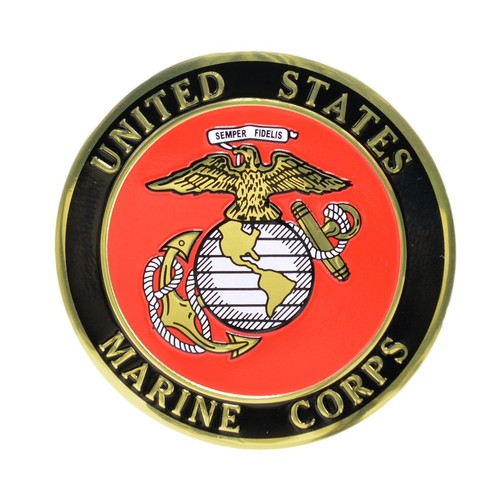 USMC Marine Corps Trophy Plaque Insert Medallion 2" Etched Enameled ...