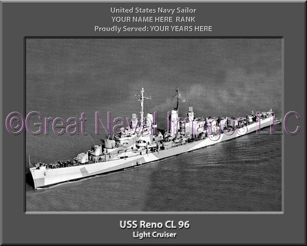 USS Reno CL 96 Personalized Canvas Ship Photo 2 Print Navy Veteran Gift ...