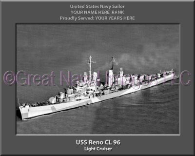 USS Reno CL 96 Personalized Canvas Ship Photo 2 Print Navy Veteran Gift ...