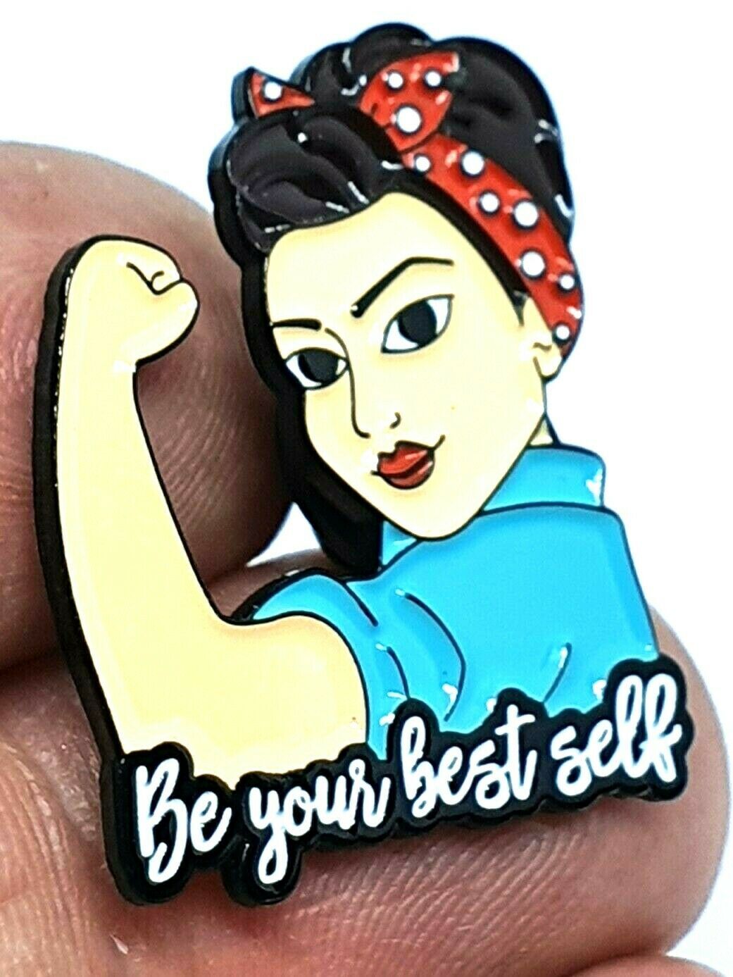 Rosie The Riveter Pin Badge Enamel Brooch - Be Your Best Self ...