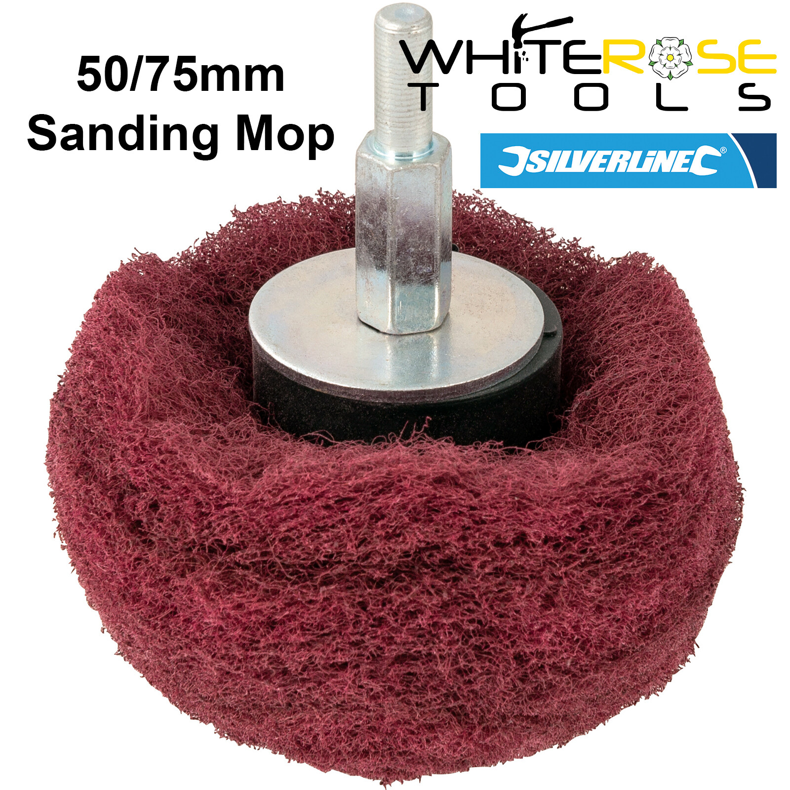 Silverline Dome Sanding Mop 50mm Or 75mm Cleaning Wood Metal 240 Grit ...