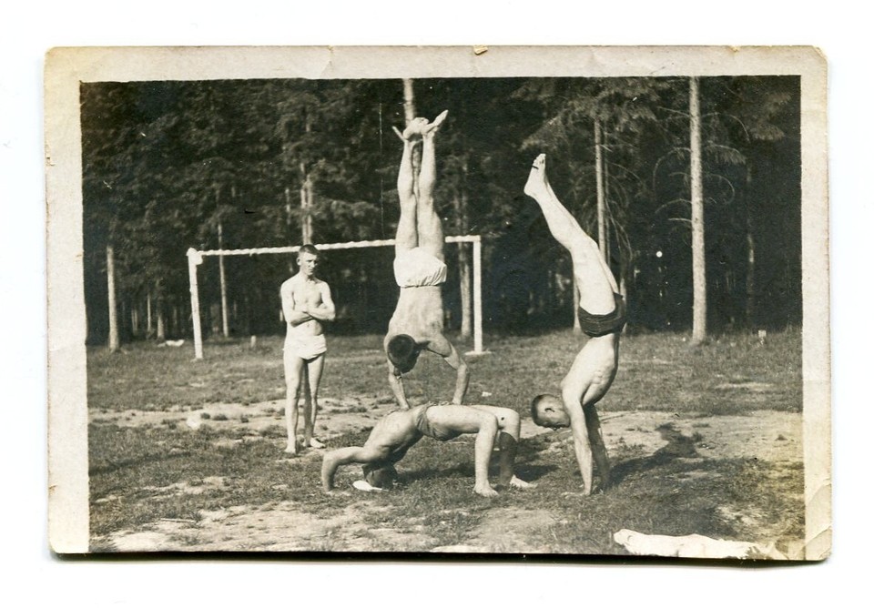 1930's antique acrobat trick Shirtless Handsome young men ussr gay ...
