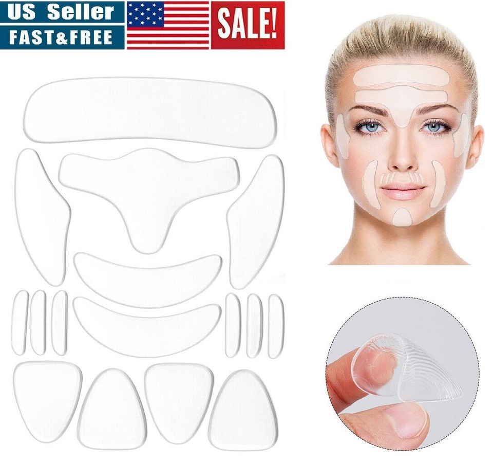 Reusable Anti Wrinkle Chest Neck Eye Face Pad Silicone Removal Patch ...