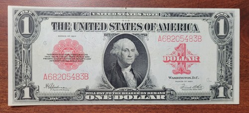 1923 $1 Legal Tender Fr. 40 A-B Block VERY FINE Red Seal Large Size No ...