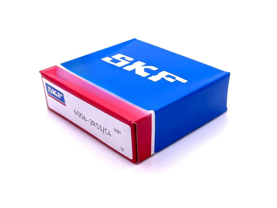 SKF 6006 2RS1 C4 DEEP GROOVE BALL BEARING, RUBBER SEALED 30x55x13 mm ...