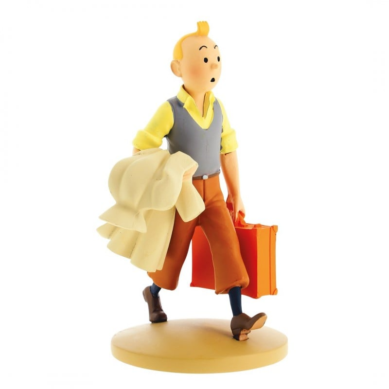HERGE TINTIN Tintin On The Way Resin Standing Figure Figurine 12cm ...
