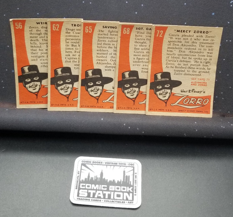 1958 RC Topps Zorro Trading Cards Lot of 25 Walt Disney Vintage | eBay