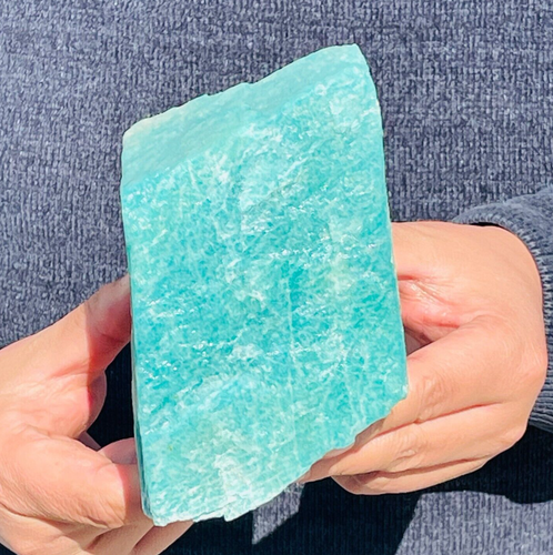 3.05lb Large Natural Blue Amazonite Crystal Original Mineral Rough Specimen | eBay
