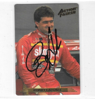 ACTION PACKED BOBBY LABONTE AUTOGRAPHED NASCAR TRADING CARD | eBay