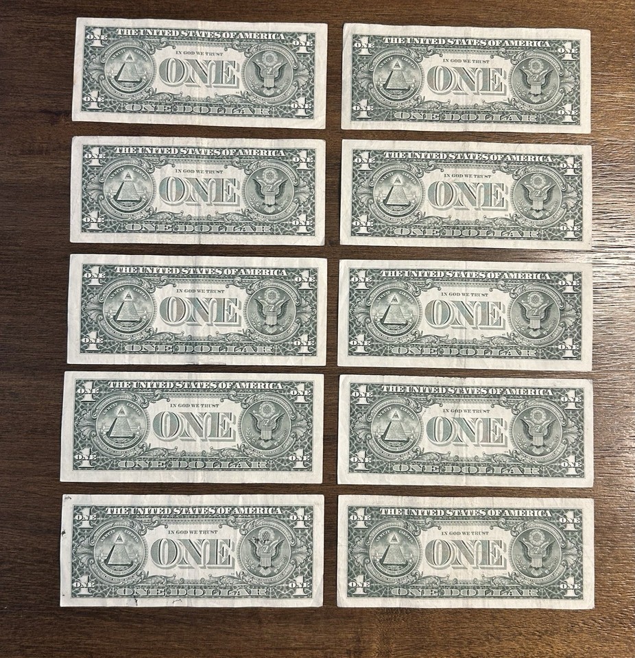 1988A $1 Dollar Bills - Lot of 10 Cool 1980s Notes - Nostalgic Best ...