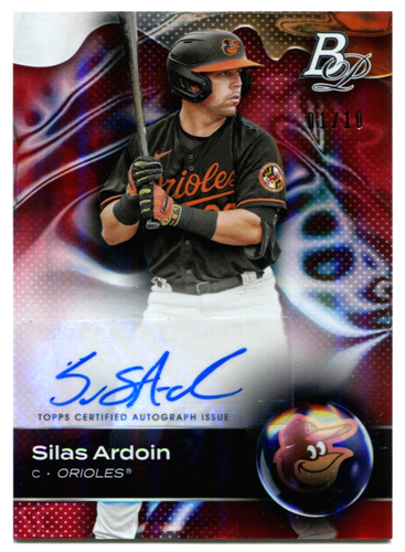 2023 Bowman Platinum Silas Ardoin Rookie Auto Red SP 01/10 Baltimore ...
