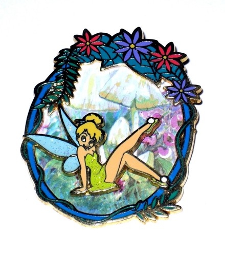 Disney Pin Tinker Bell Tink Spring Flower Frame Floral Mushroom Garden ...